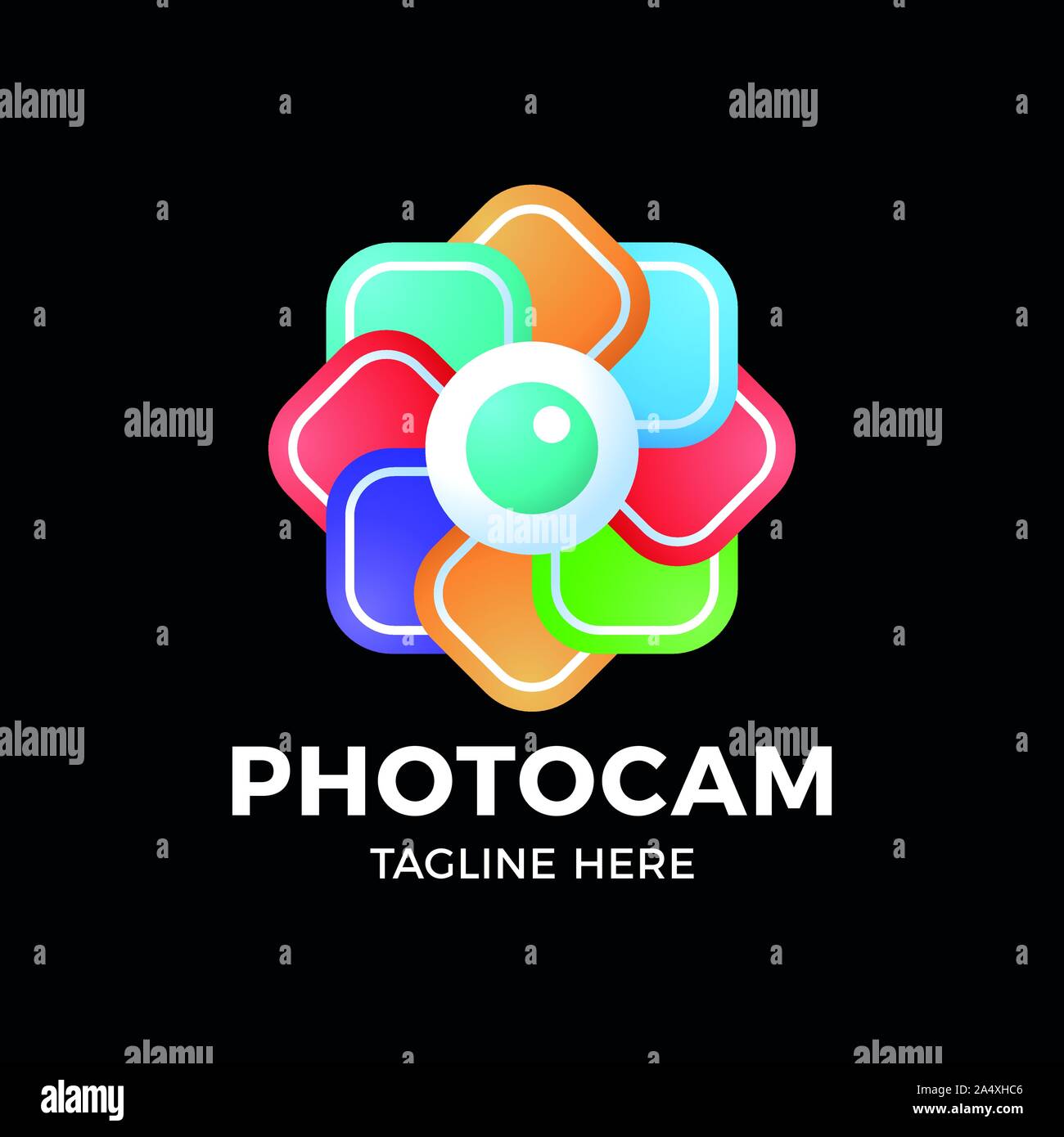 Color Square photo frame with Camera Shutter Logo. Box Photo Camera ...