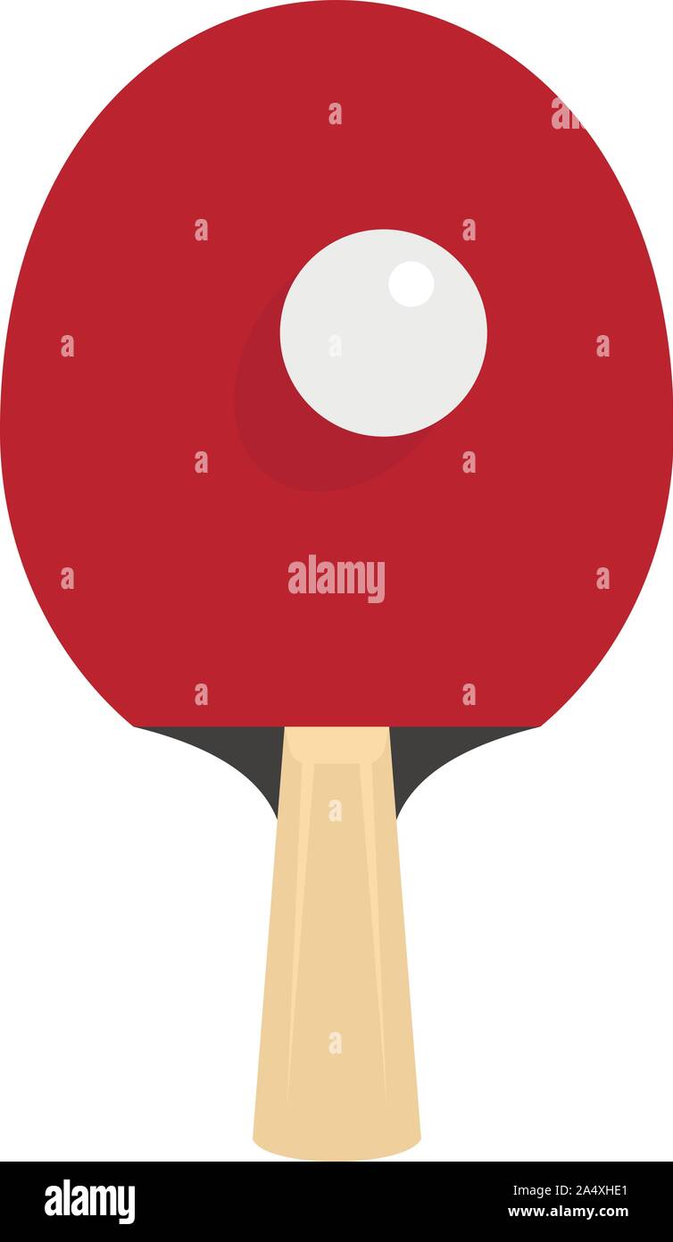 Ping pong racket icon. Flat illustration of ping pong racket vector ...