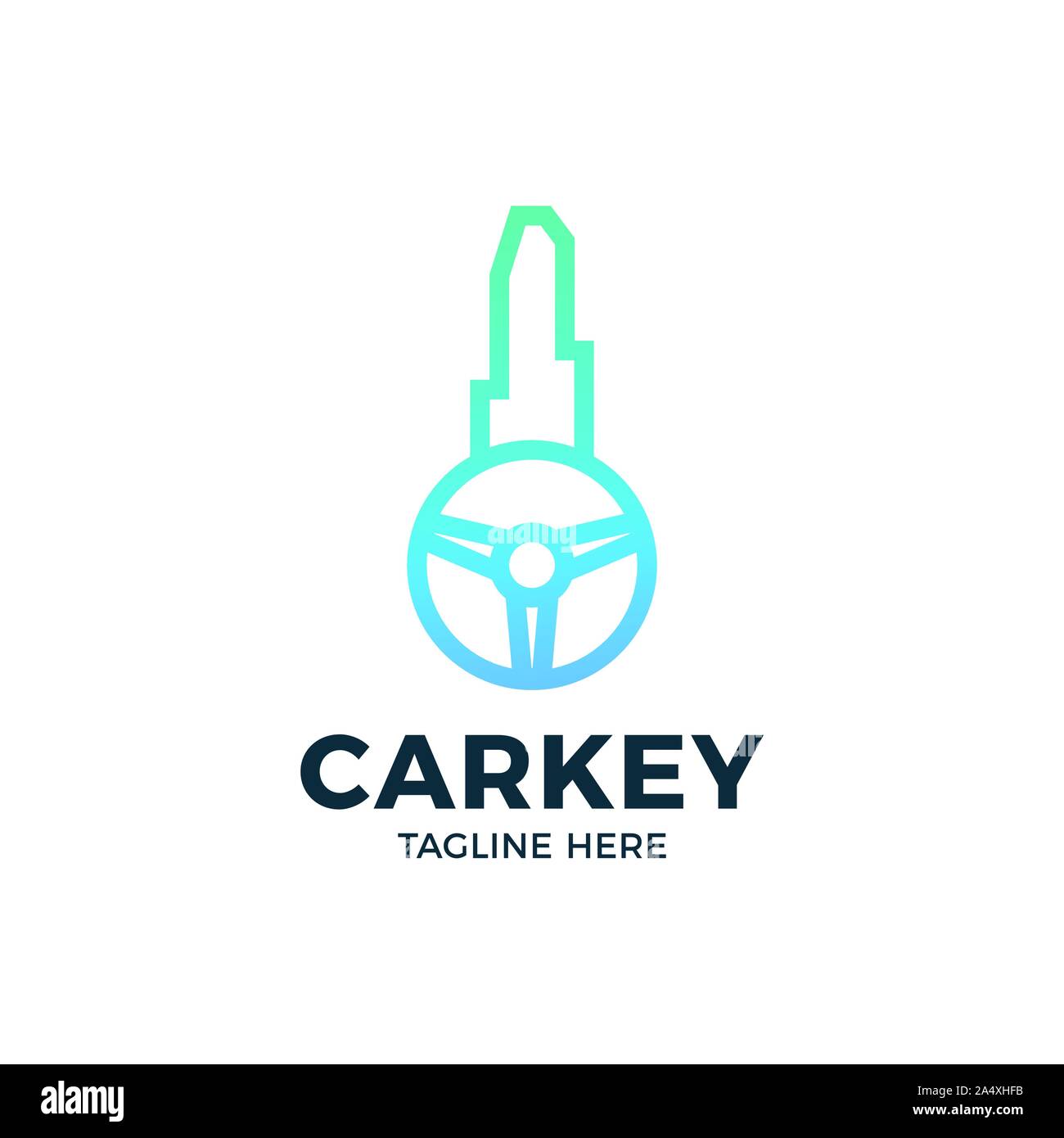 Car key with wheel icon vector logo. line car key outline icon vector ...