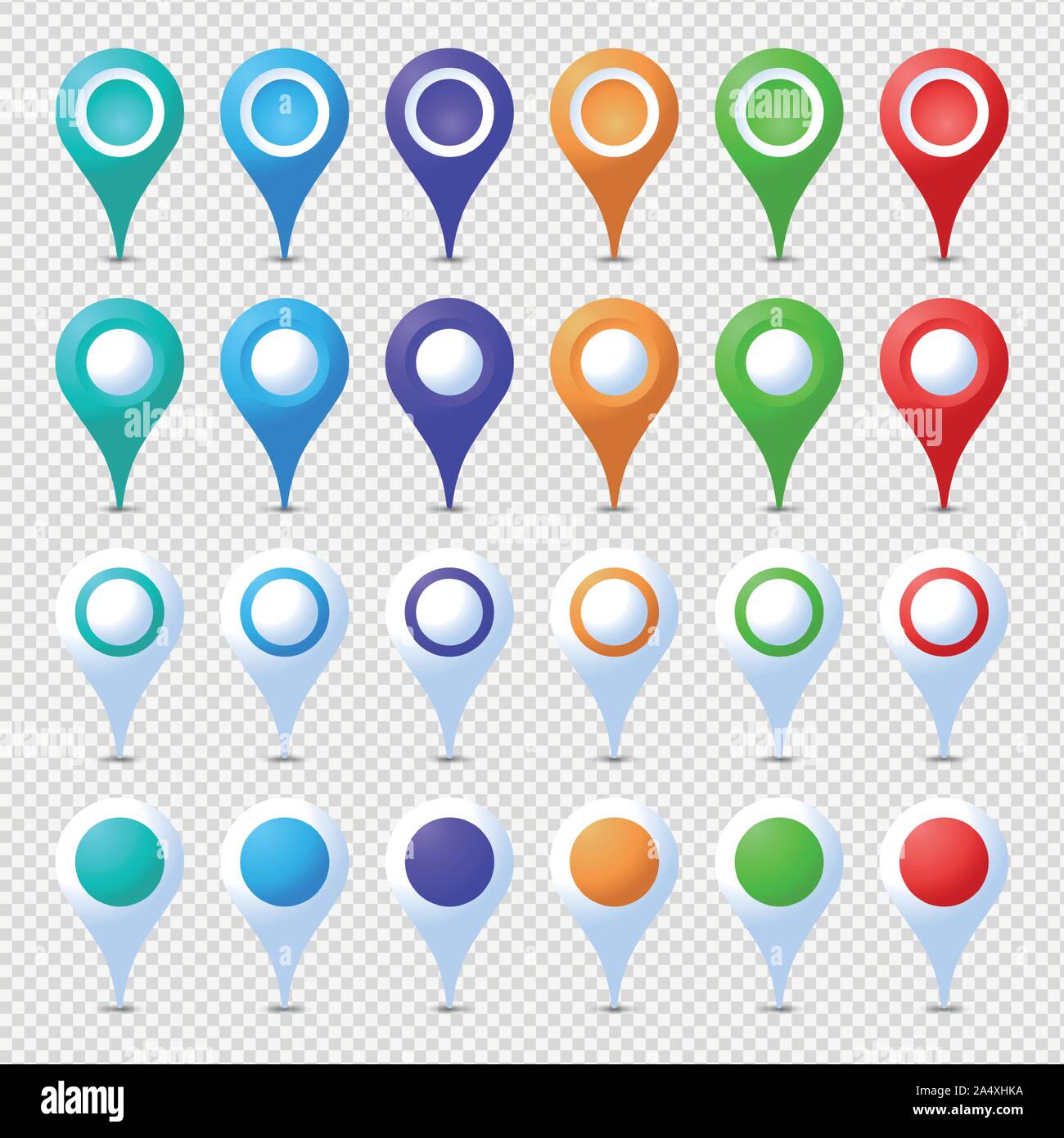 Location pins mega set. Marker 3D. Map pointer pin vector set isolated. Web location point ...