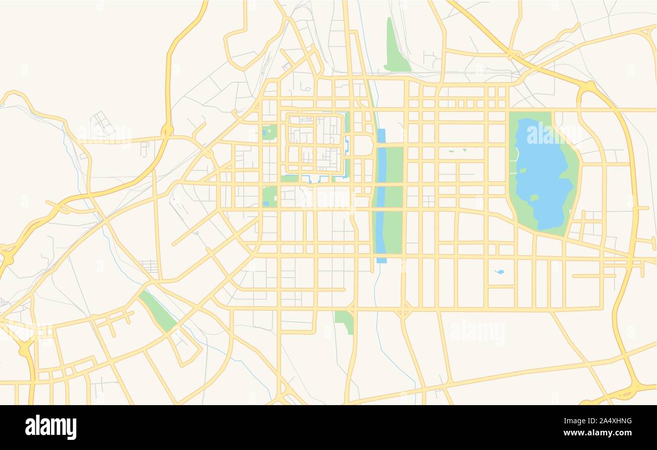 Printable street map of Datong, Province Shanxi, China. Map template ...