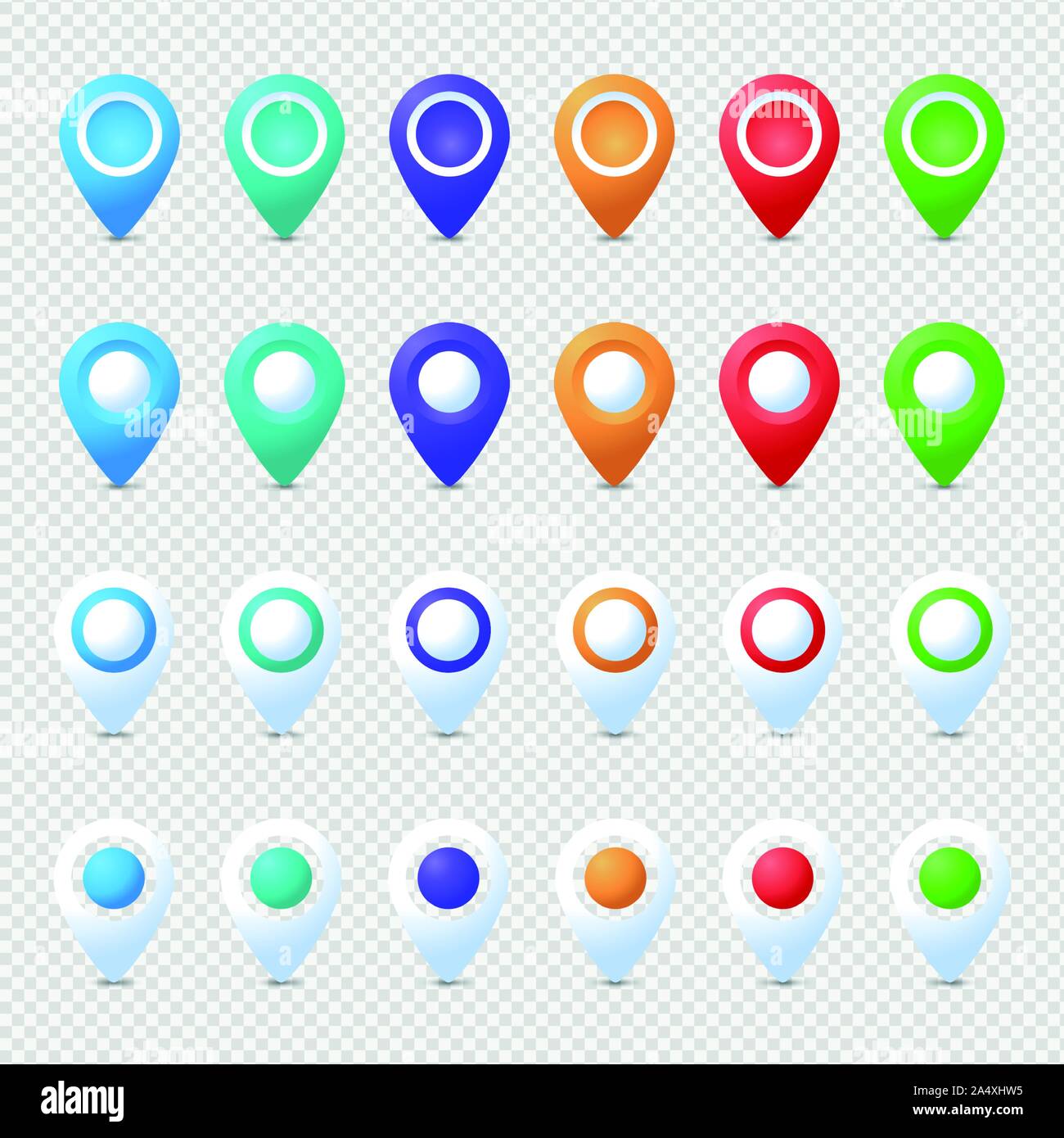 Location pins mega set. Marker 3D. Map pointer pin vector set isolated. Web location point ...