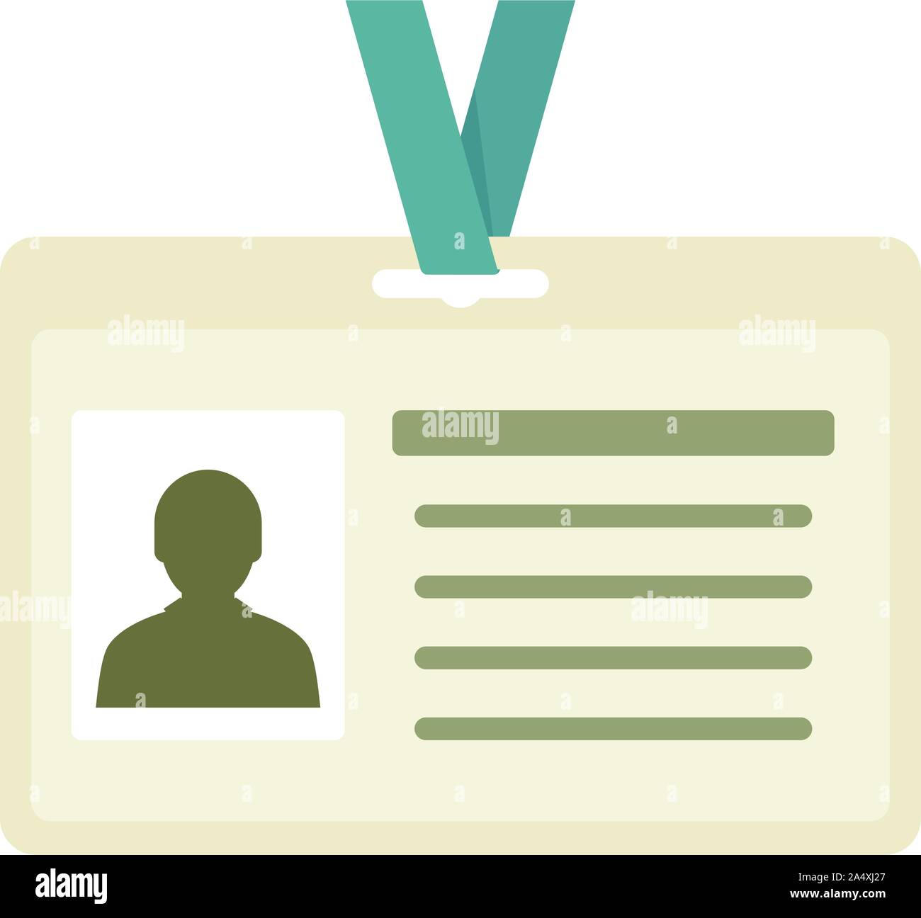 Id badge icon. Flat illustration of id badge vector icon for web design ...