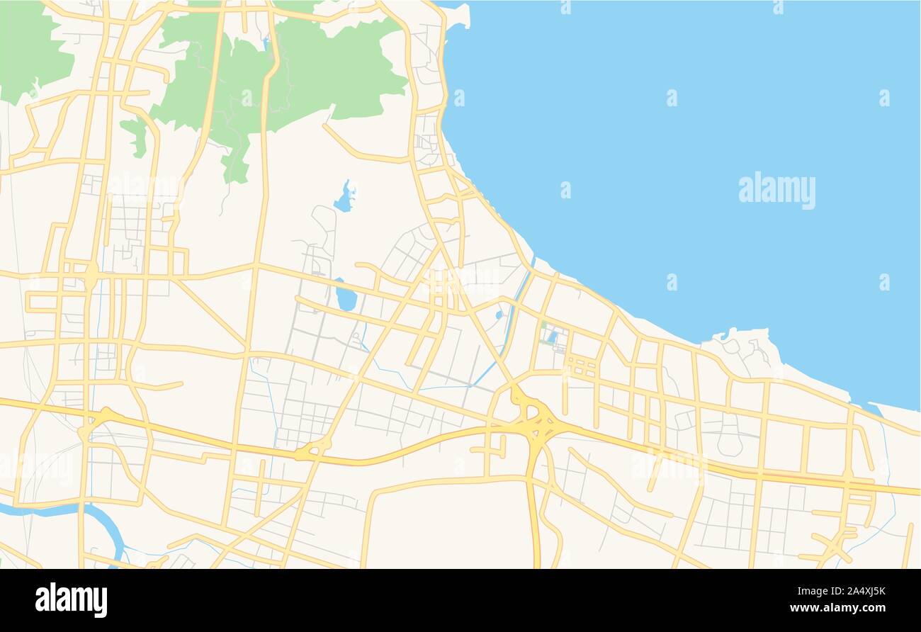 Printable street map of Yantai, Province Shandong, China. Map template ...