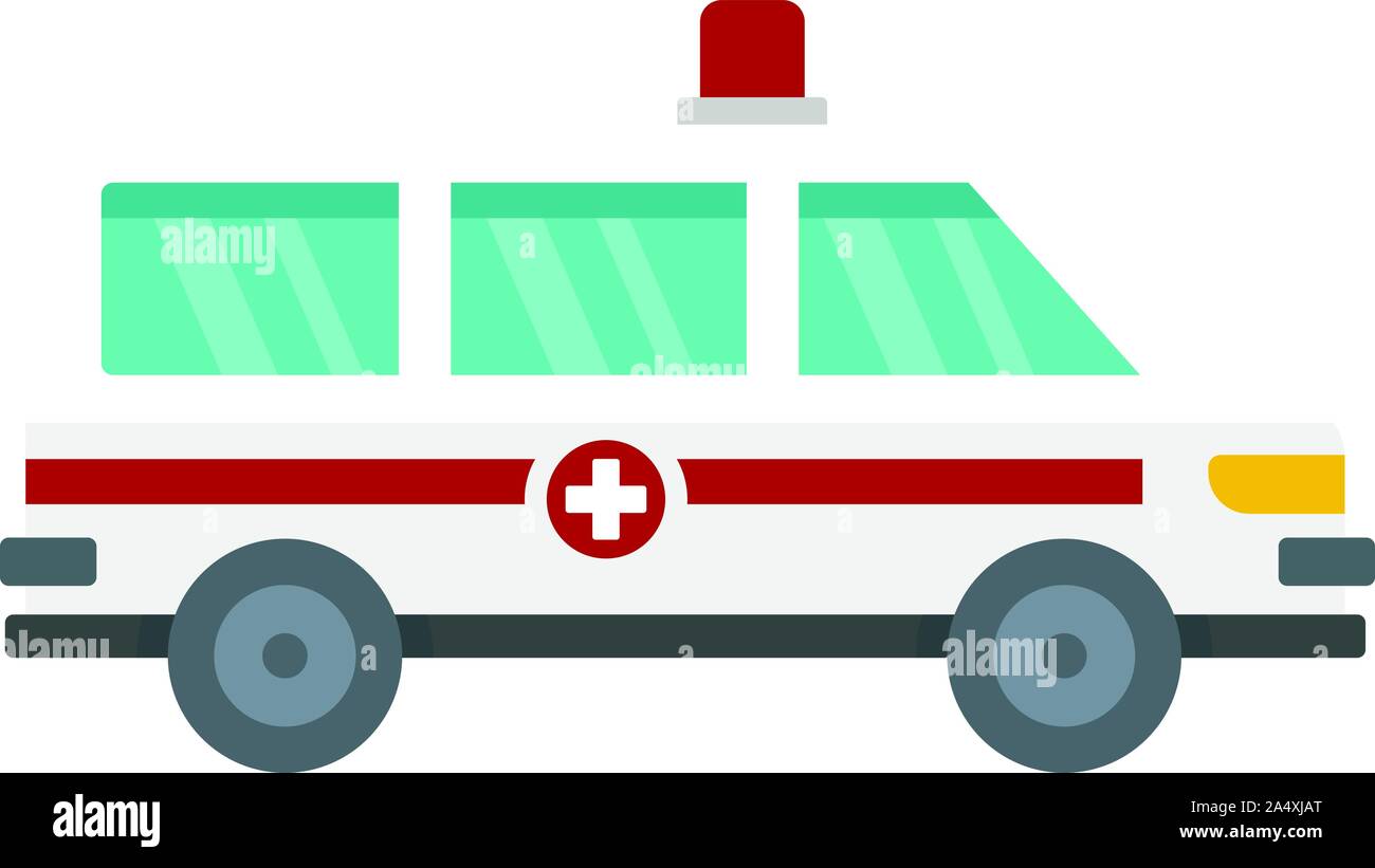 Ambulance car icon. Flat illustration of ambulance car vector icon for ...