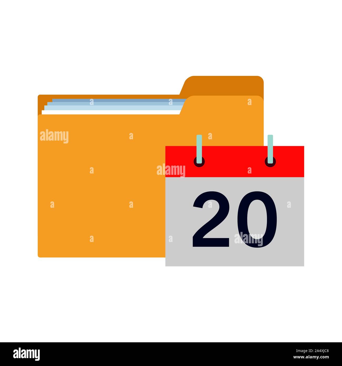 document folder and calendar icon Stock Vector Image & Art - Alamy