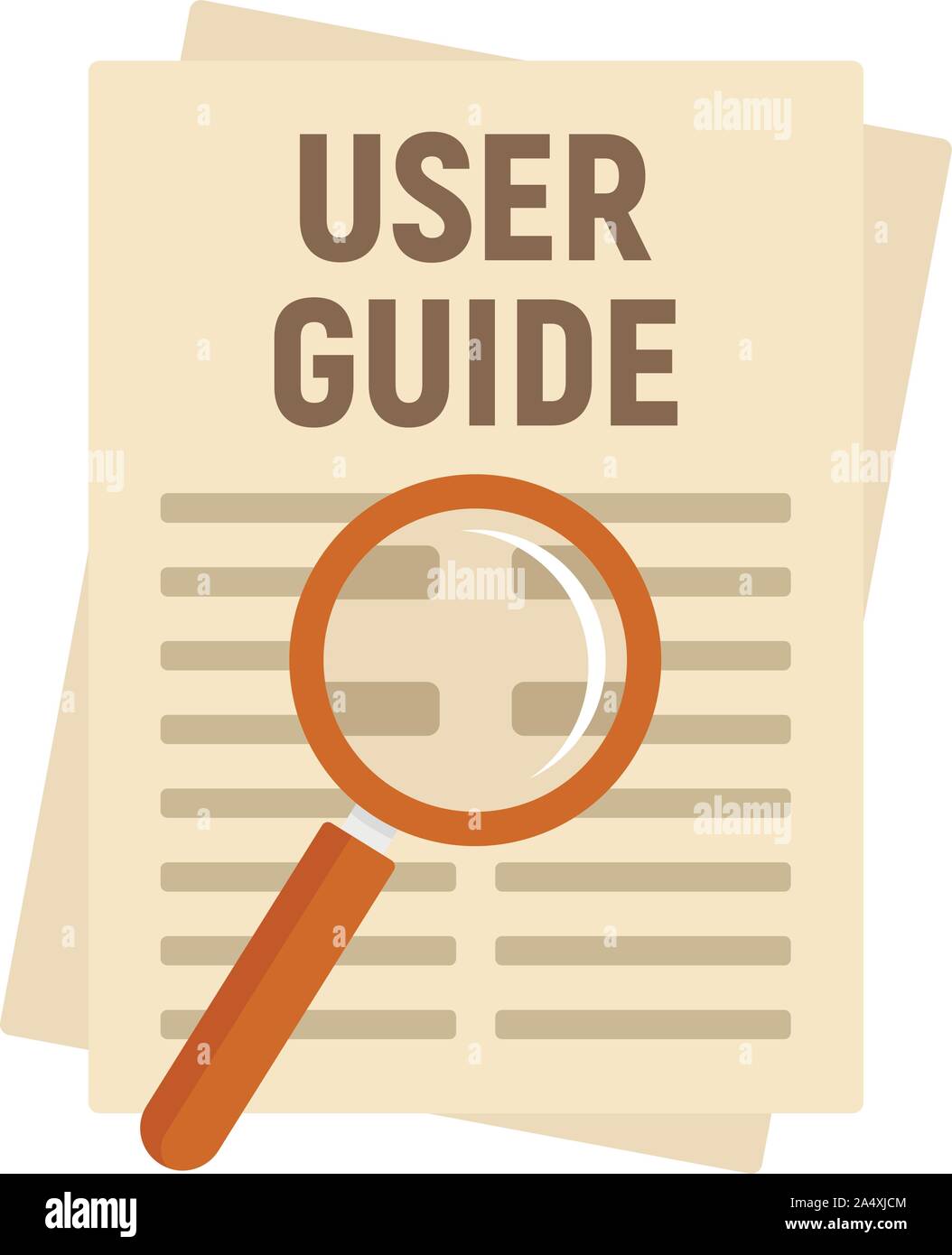 User guide papers icon. Flat illustration of user guide papers vector ...
