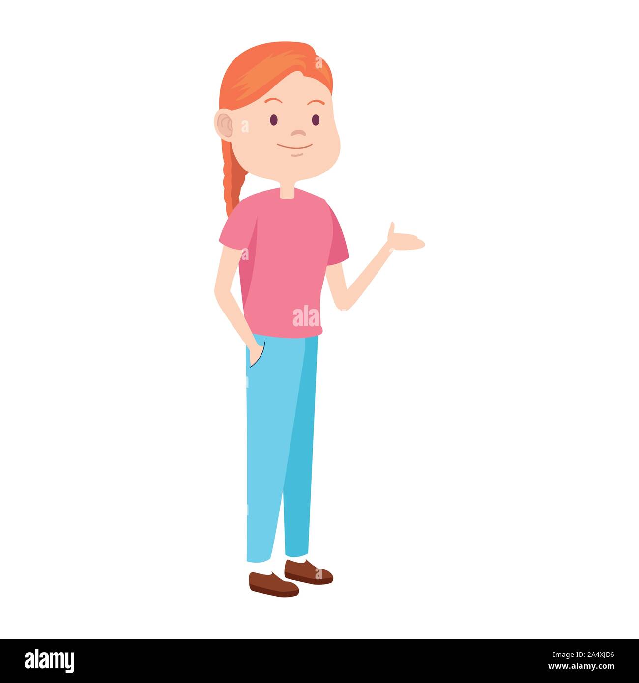 teenage girl standing icon, colorful flat design Stock Vector Image ...
