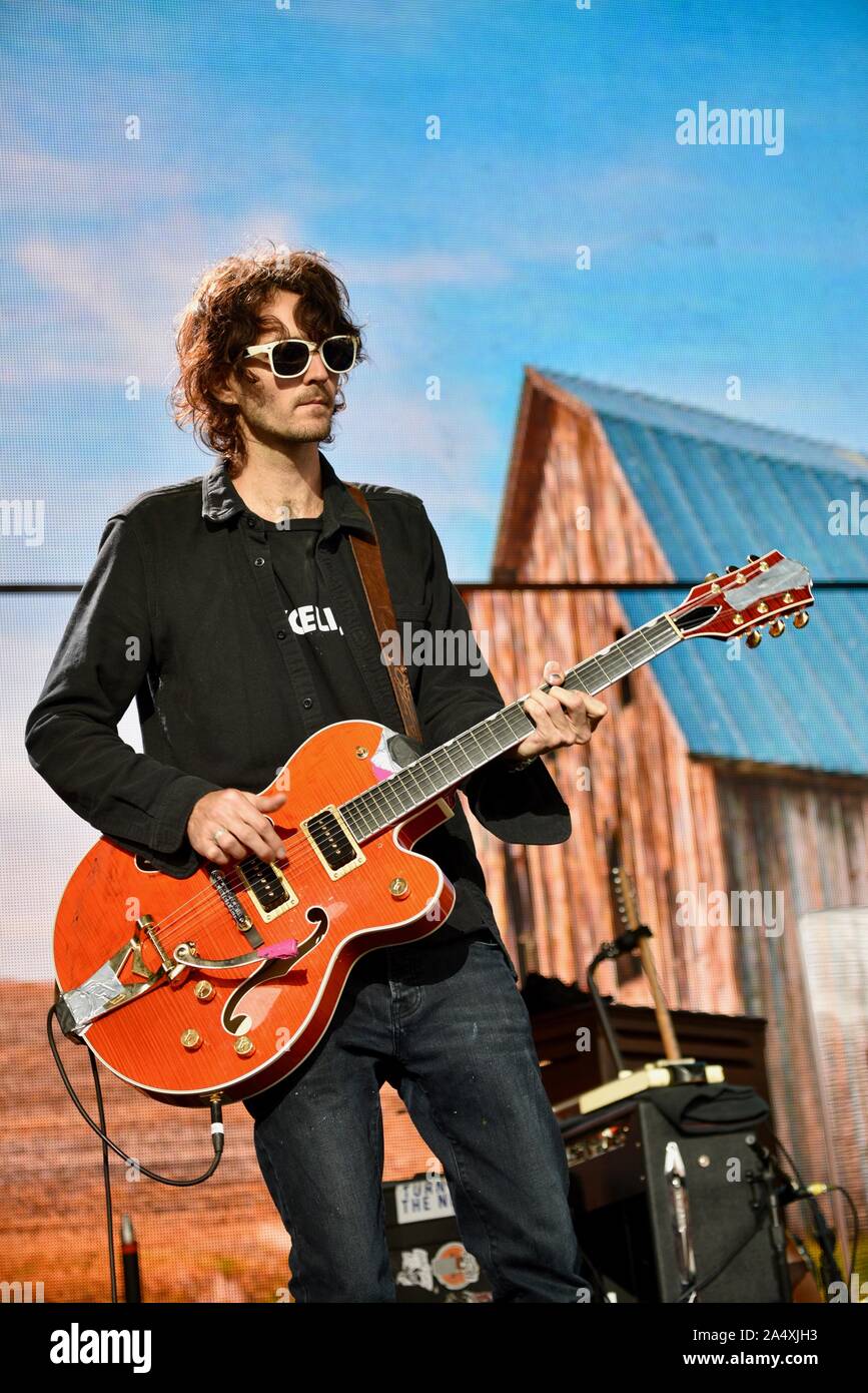 Micah Nelson, son of Willie Nelson, as Particle Kid, performing indie rock music live, at Farm ...