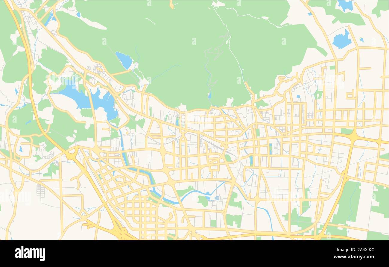 Printable street map of Tai an, Province Shandong, China. Map template ...