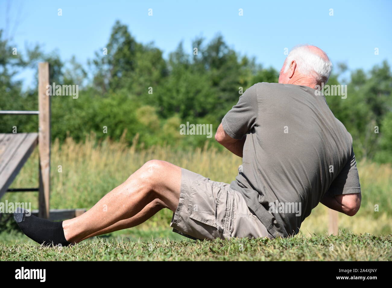 An Army Senior Veteran Working Out Stock Photo - Alamy