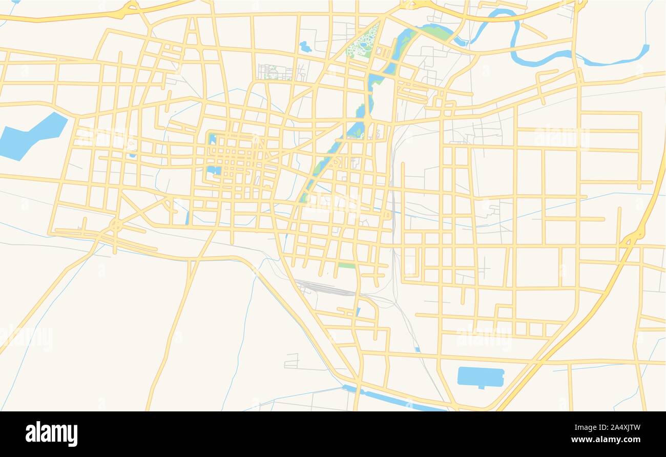 Printable street map of Heze, Province Shandong, China. Map template ...