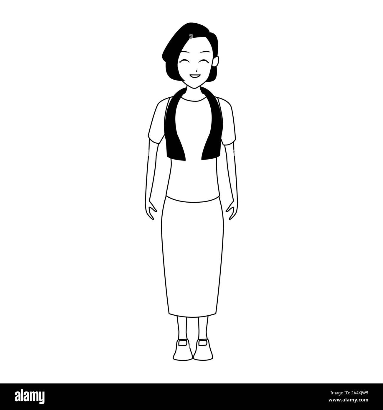 happy old woman standing, flat icon Stock Vector Image & Art - Alamy