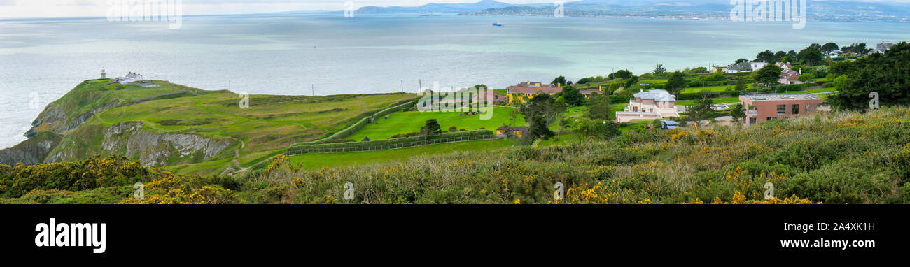 Beautiful panoramic scenery of Howth Head with Baily Lighthouse and ...