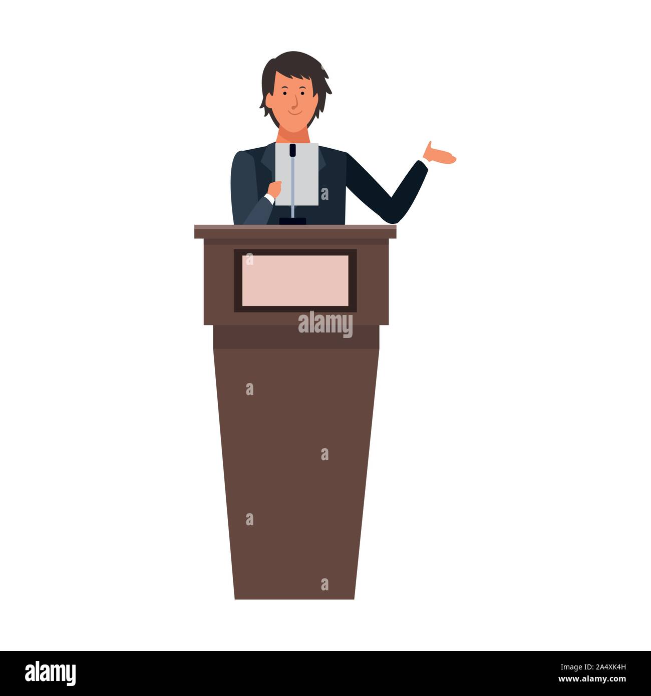 cartoon businessman Standing Behind A Podium icon Stock Vector Image ...