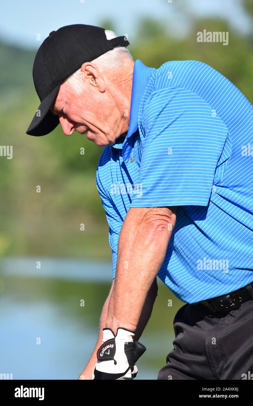 Serious Male Golfer Athletic Man With Golf Club Stock Photo - Alamy