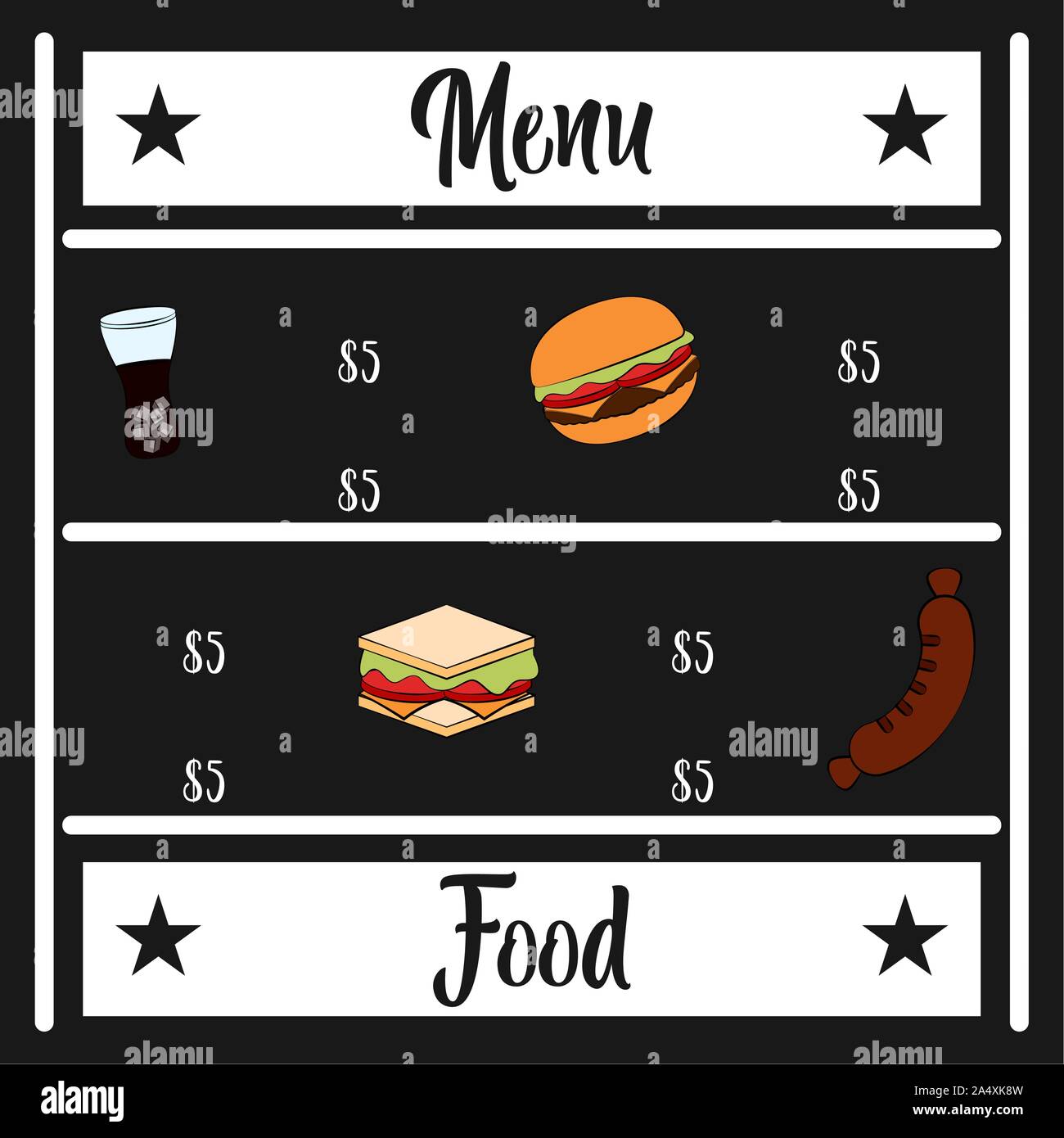 Food and drinks menu. Restaurant menu design - Vector illustration ...
