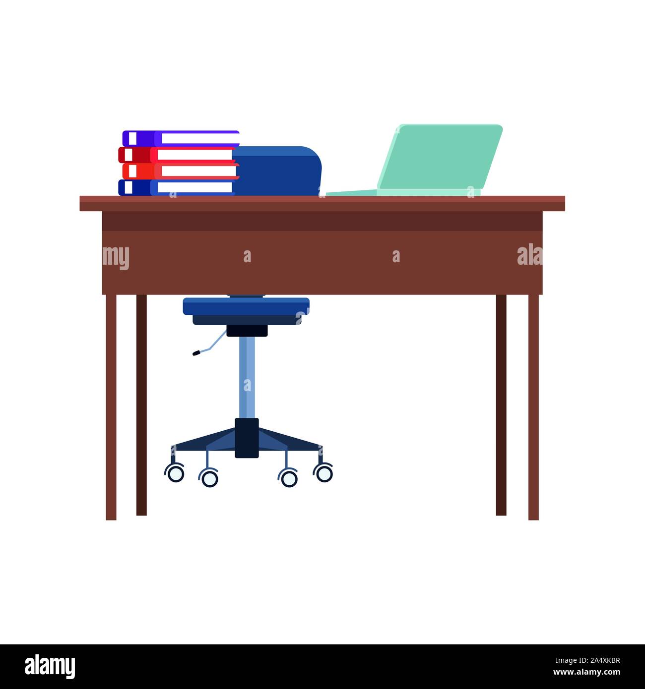 desk with books and computer icon Stock Vector Image & Art - Alamy