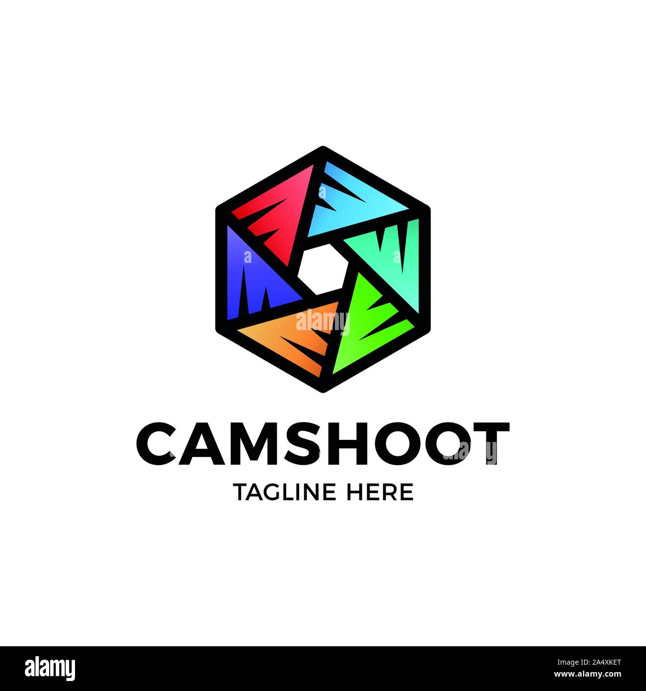 Camera shutter Hexagon Rainbow Colors Vector Logo Design Template Stock ...