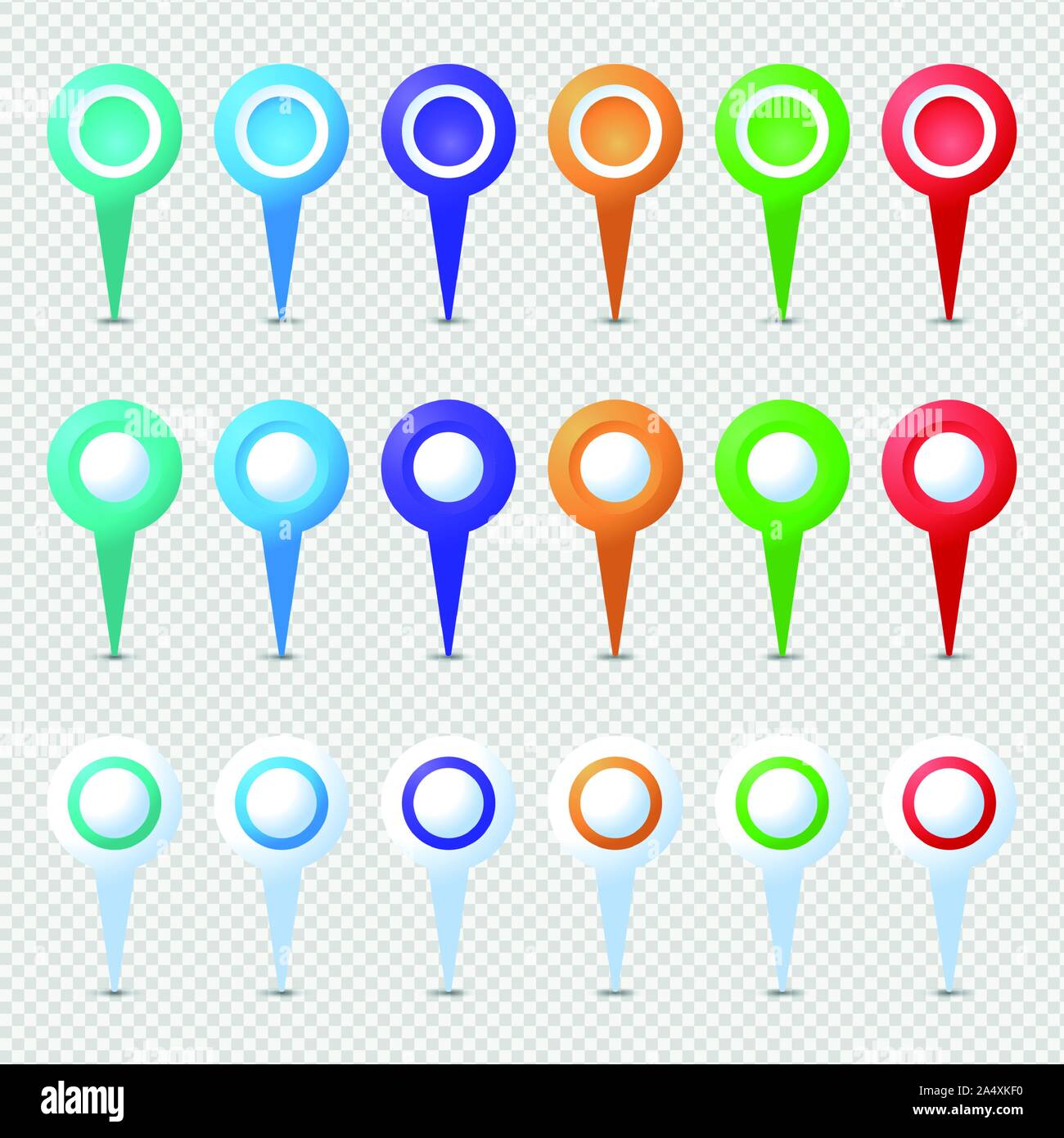 Location pins mega set. Marker 3D. Map pointer pin vector set isolated. Web location point ...