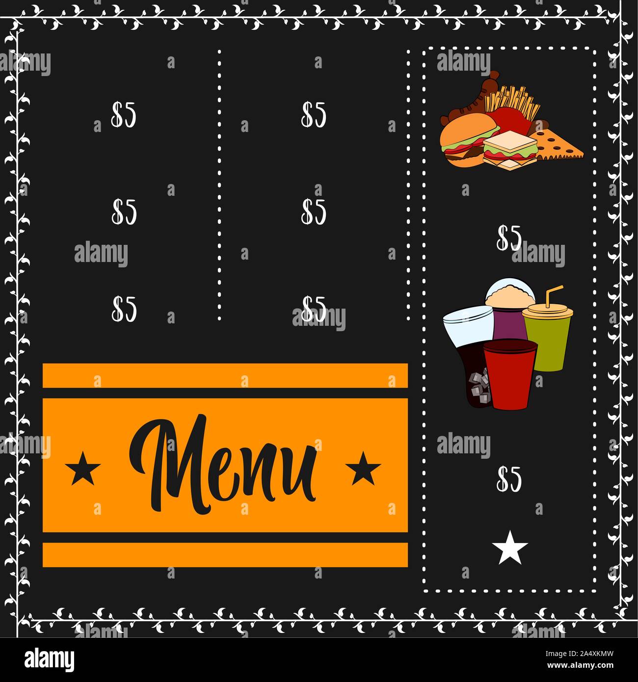 Food and drinks menu. Restaurant menu design - Vector illustration ...