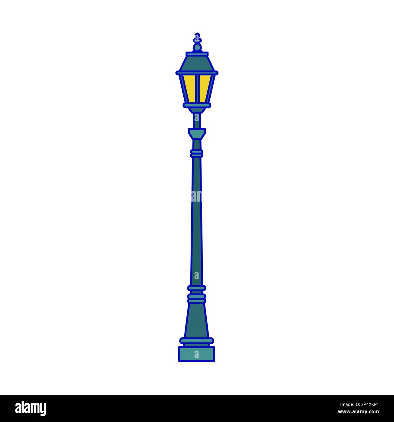 Streetlight vintage lamp icon, colorful design Stock Vector Image & Art ...