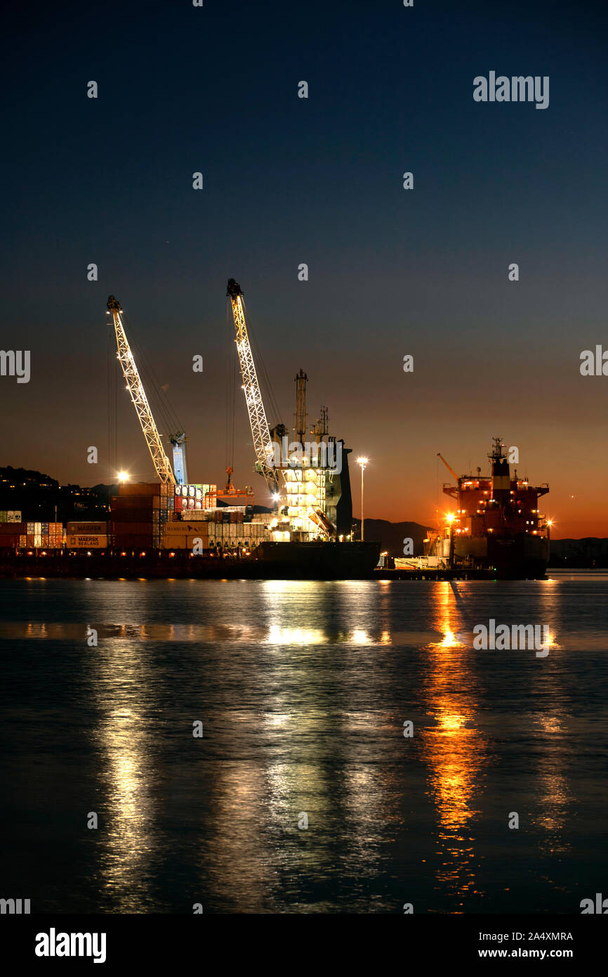 sunset view over Port Nelson, New Zealand Stock Photo - Alamy