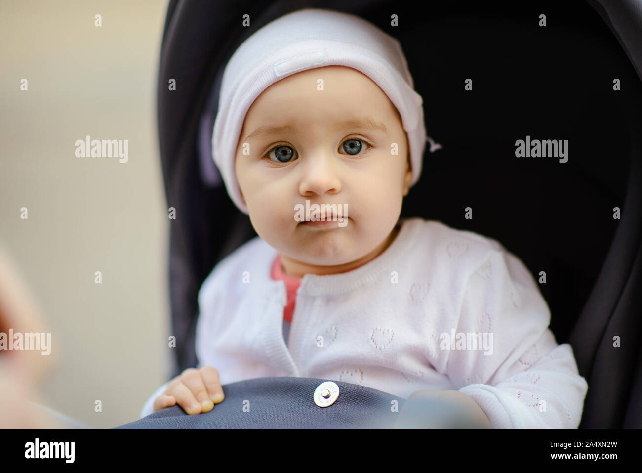 Portrait of adorable baby girl. Childhood. Authentic image Stock Photo ...