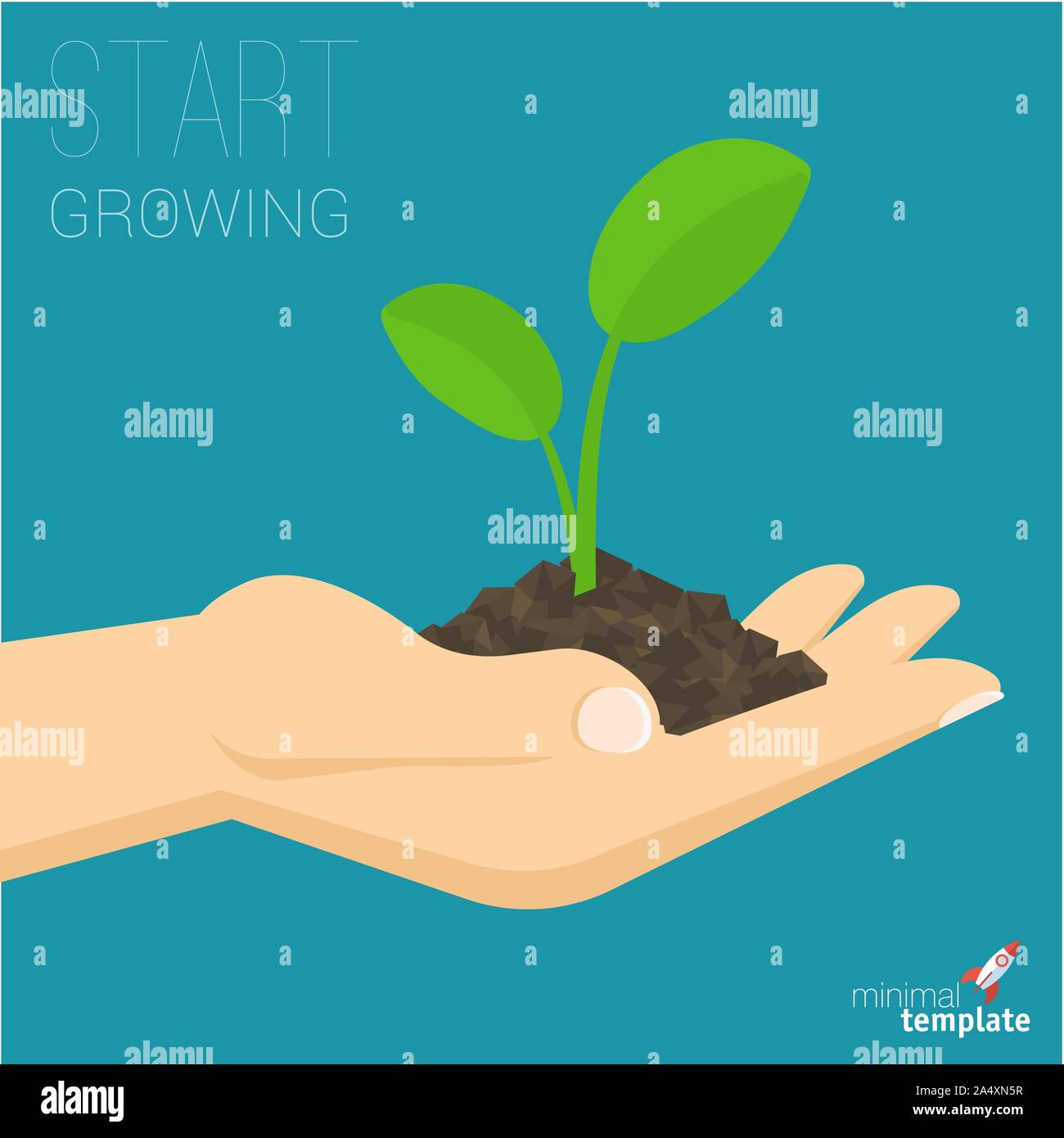 hand holding soil with growing sprout Stock Vector Image & Art - Alamy
