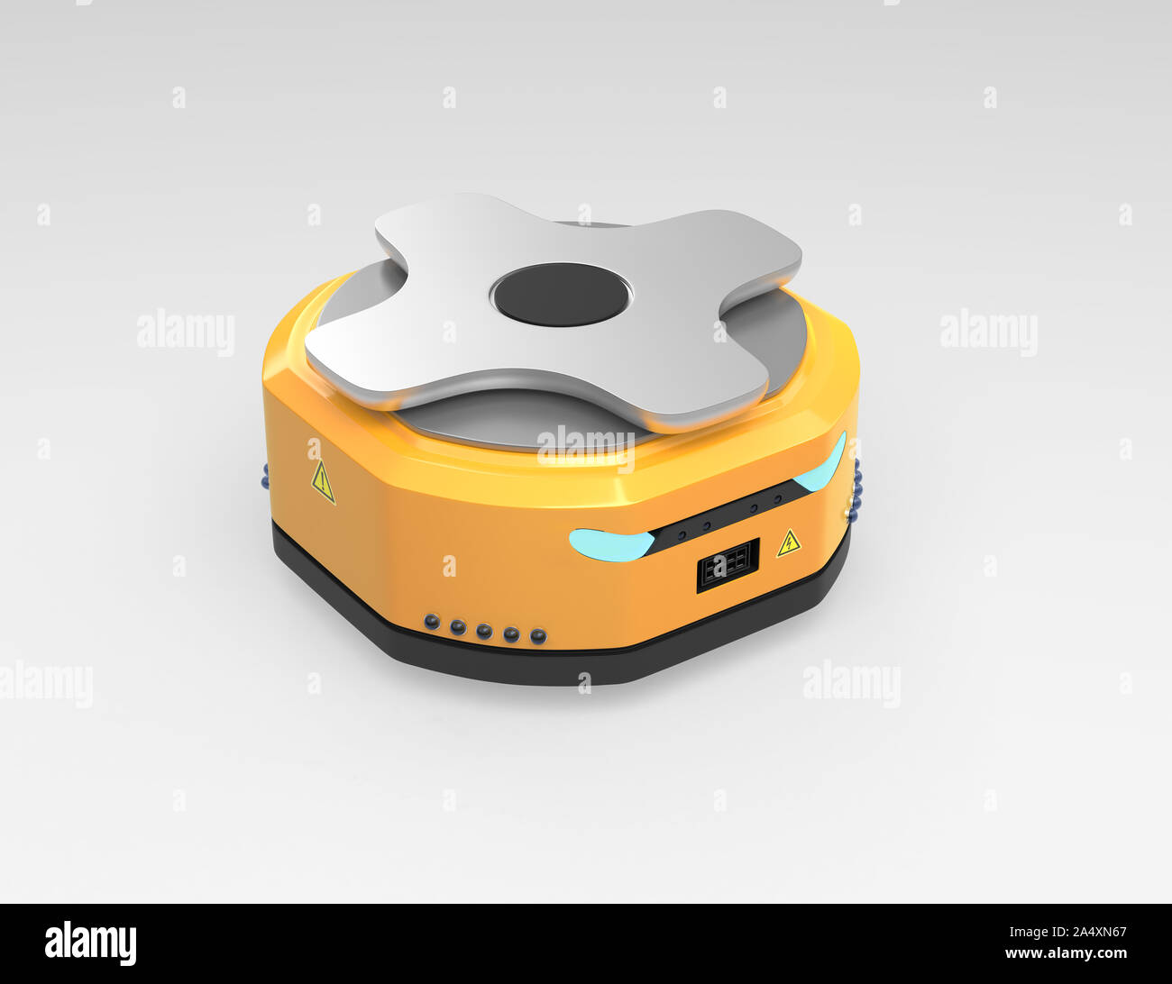 Autonomous Mobile Robot isolated on white background. 3D rendering ...