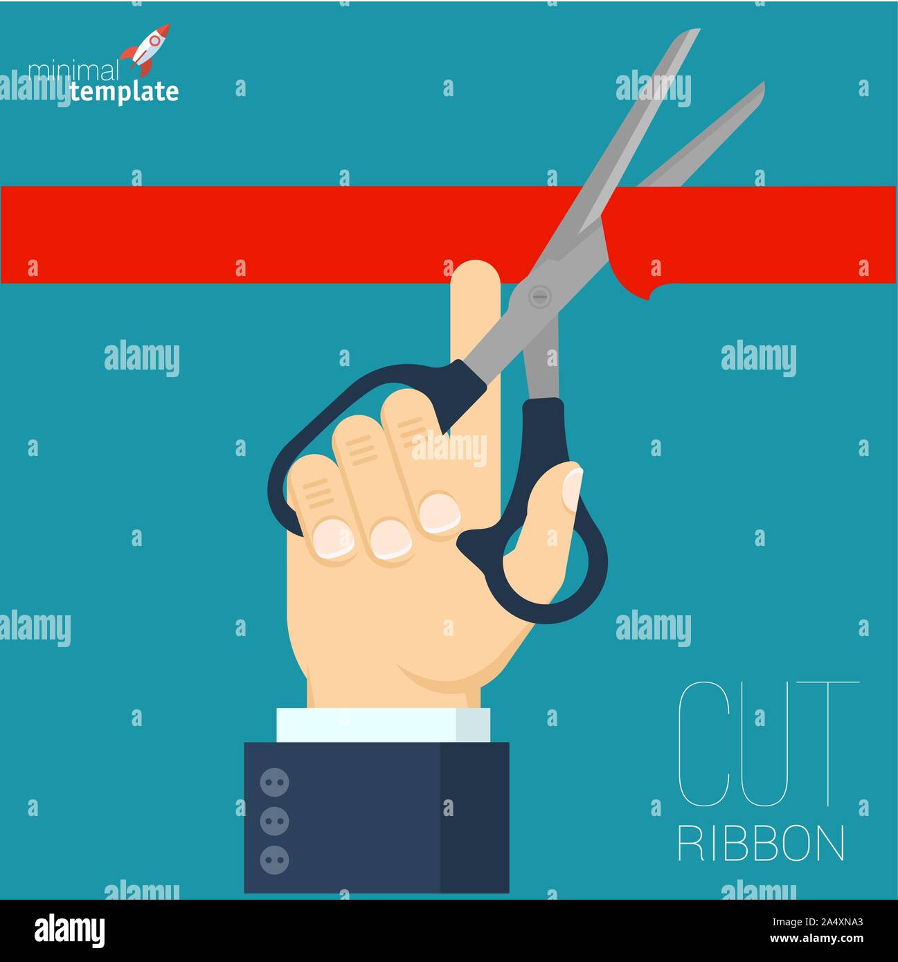 Red ribbon cutting Stock Vector Image & Art - Alamy
