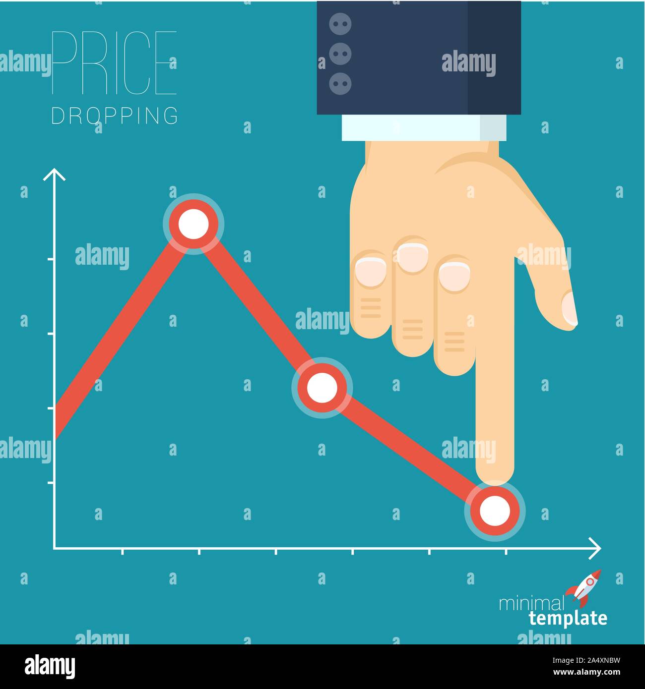 Decreasing business graph Stock Vector Image & Art - Alamy