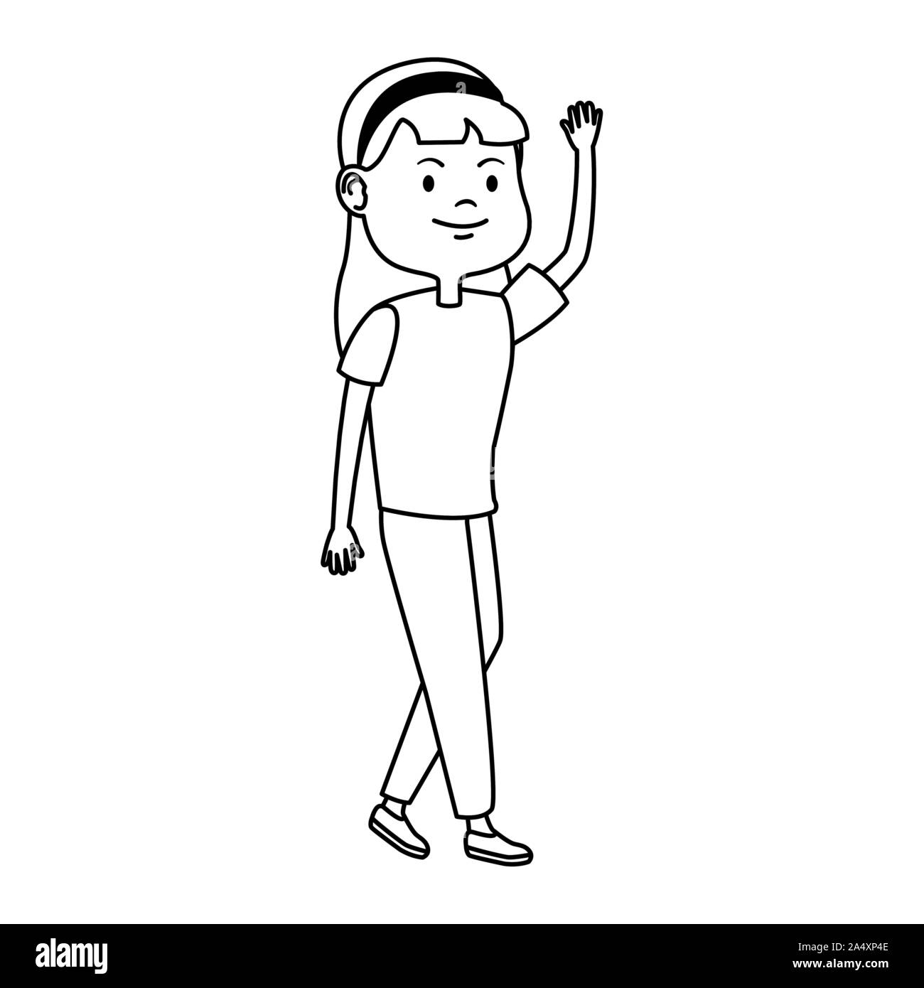 teenage girl waving icon, flat design Stock Vector Image & Art - Alamy