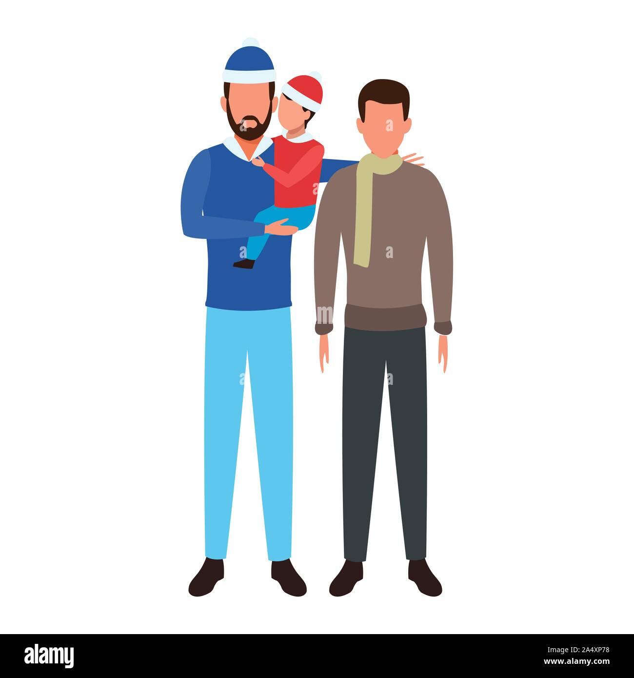 avatar men with little kid, flat design Stock Vector Image & Art - Alamy