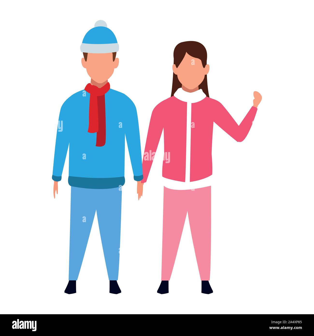 avatar kids with jackets, flat design Stock Vector Image & Art - Alamy