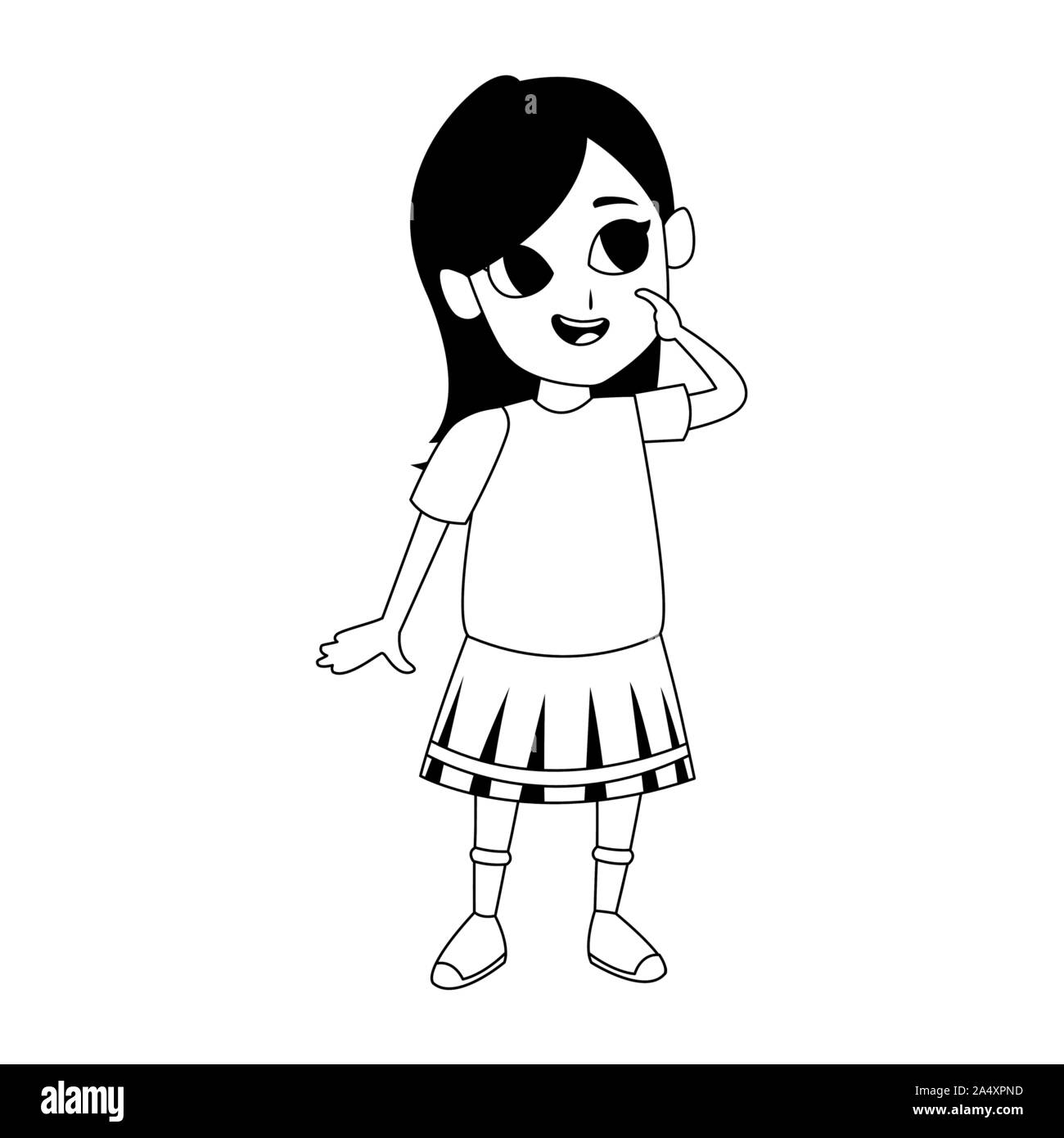 cartoon little girl standing icon, flat design Stock Vector Image & Art ...