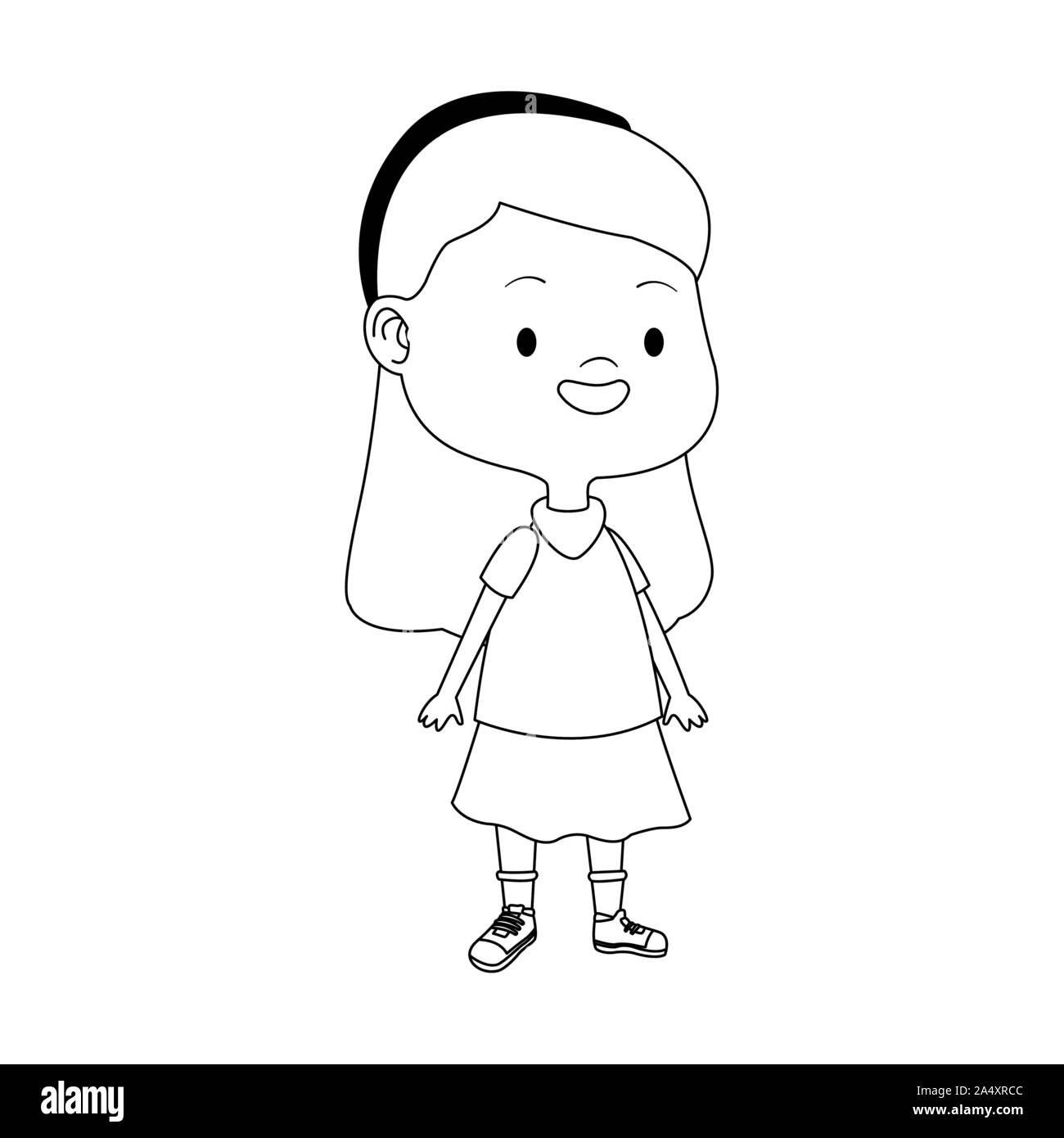cartoon girl standing icon, flat design Stock Vector Image & Art - Alamy