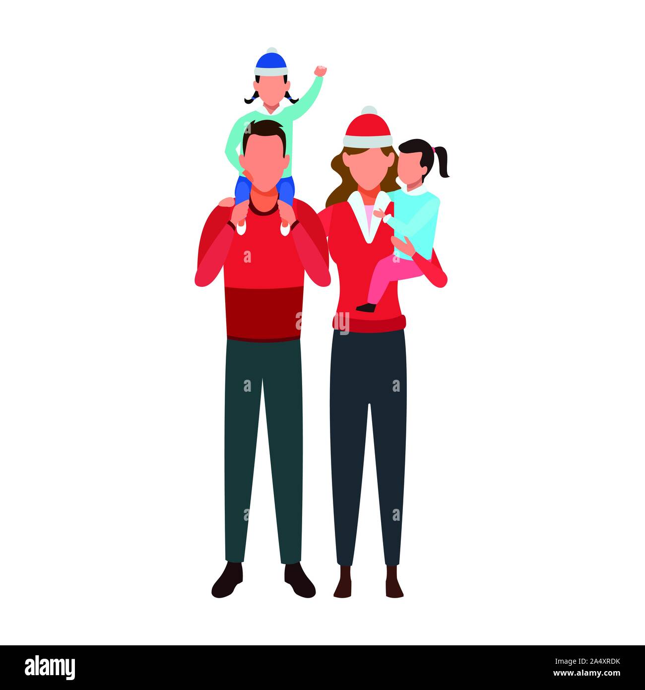 avatar family with little kids, flat design Stock Vector Image & Art ...