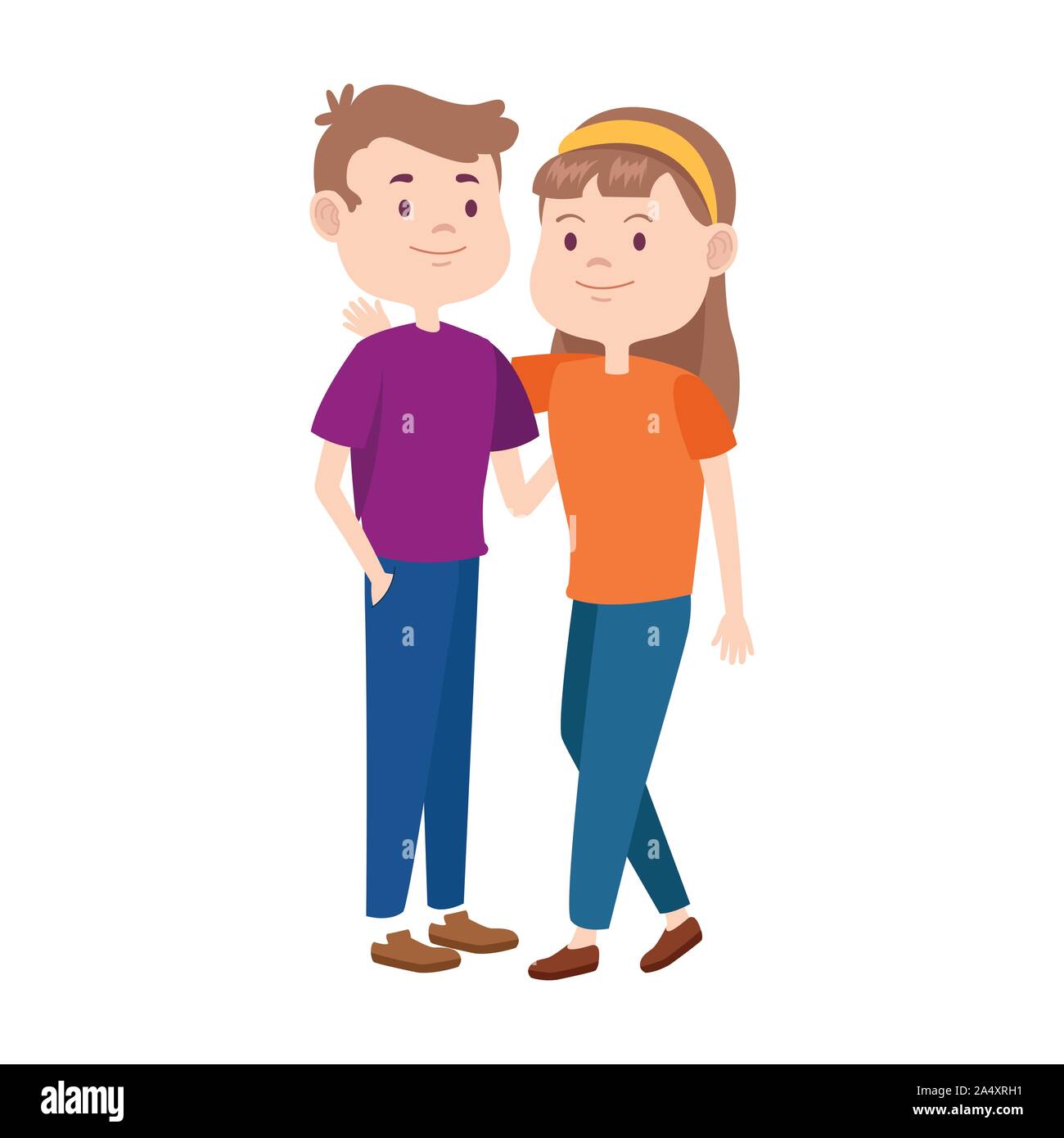 cartoon teenage couple icon Stock Vector Image & Art - Alamy
