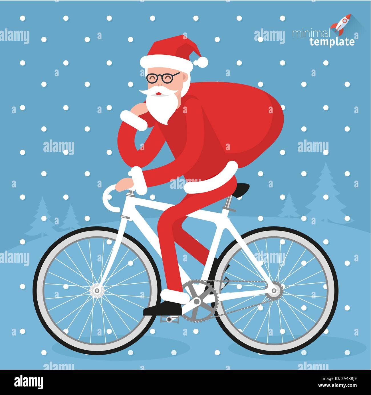 Santa bike snow Stock Vector Images - Alamy