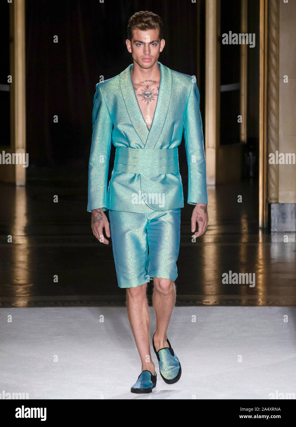 New York, NY - Sept 07, 2019: Jeremy Ruehlemann walks the runway at the ...