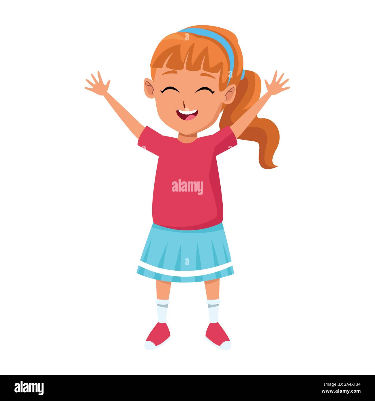 cartoon little girl standing icon, colorful design Stock Vector Image ...