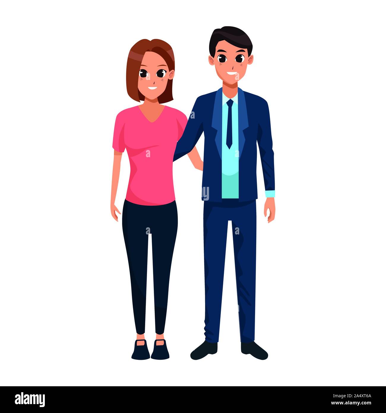 happy couple cartoon icon, flat design Stock Vector Image & Art - Alamy
