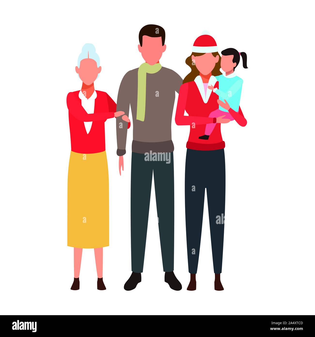 avatar family with kids and grandmother Stock Vector Image & Art - Alamy