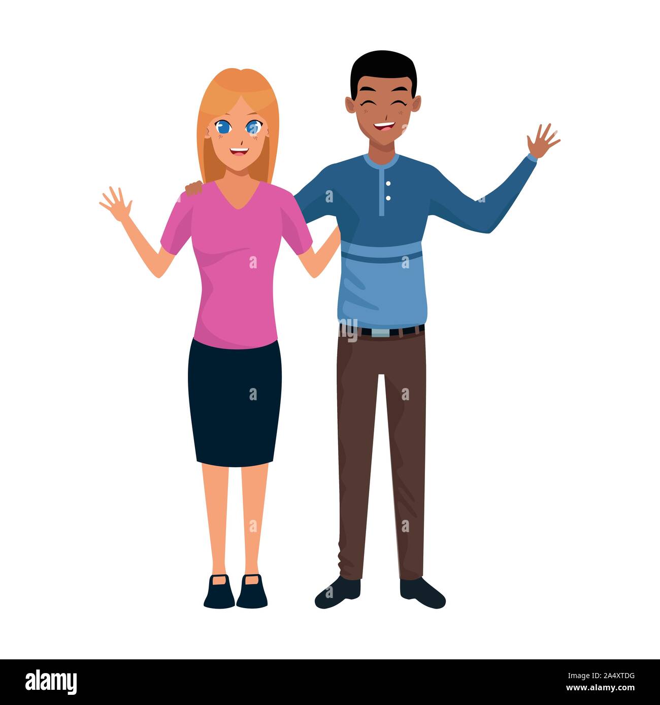 cartoon adult couple icon, colorful flat design Stock Vector Image ...