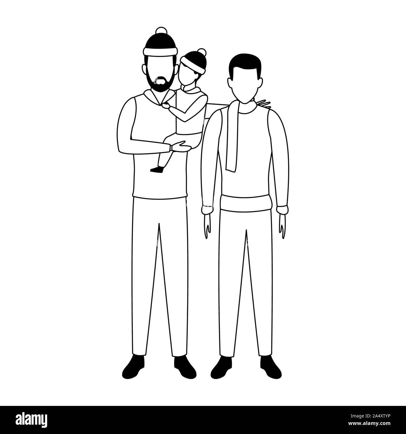 avatar men with little kid, flat design Stock Vector Image & Art - Alamy