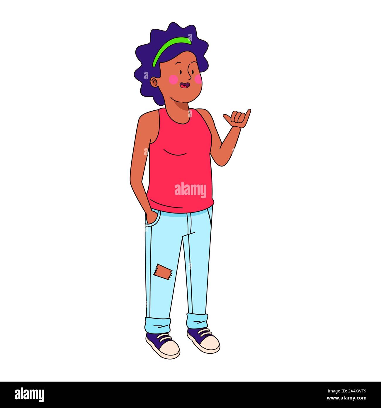 cool teen girl standing icon Stock Vector Image & Art - Alamy