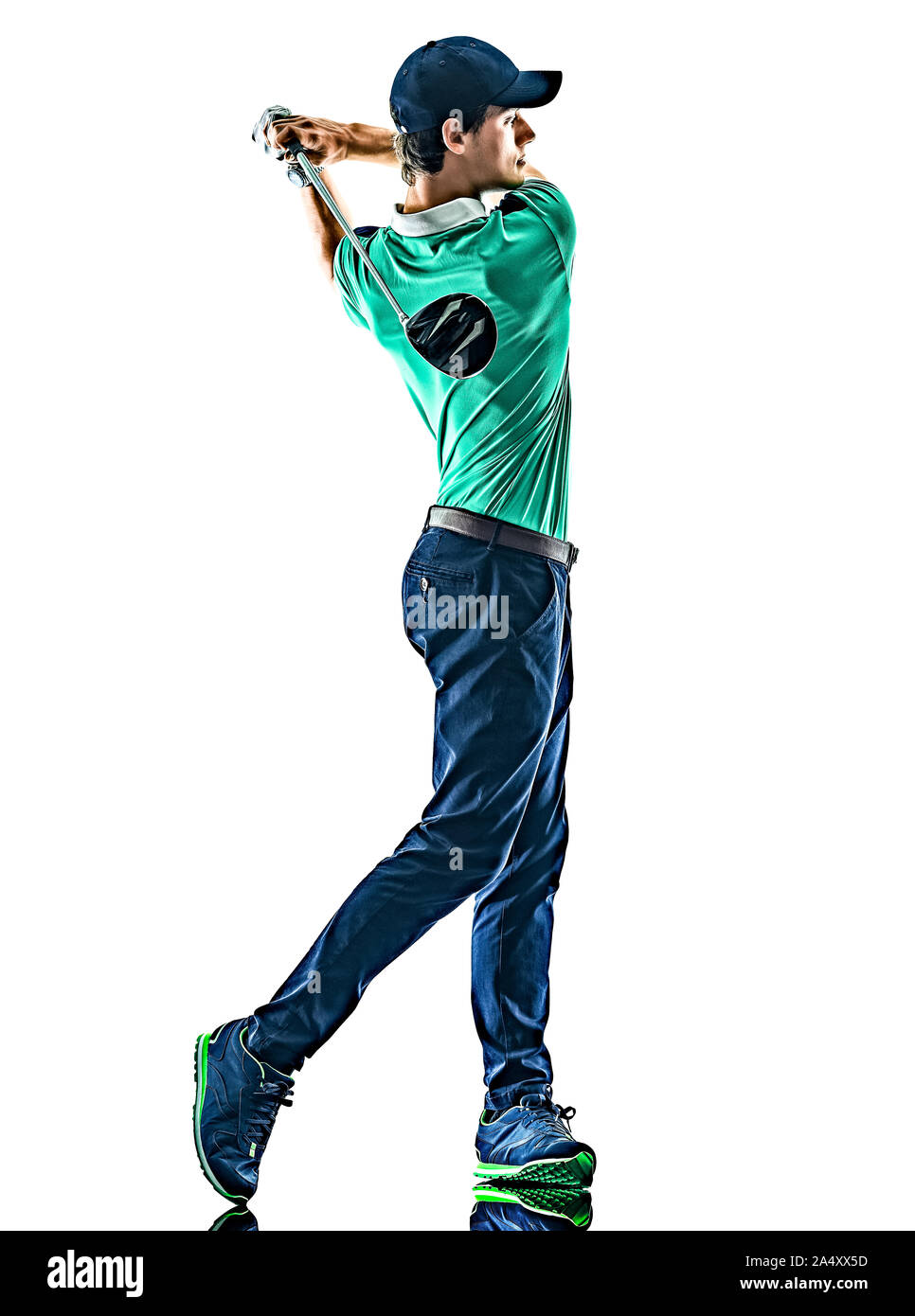 Golf swing golfing golfer silhouette hi-res stock photography and ...