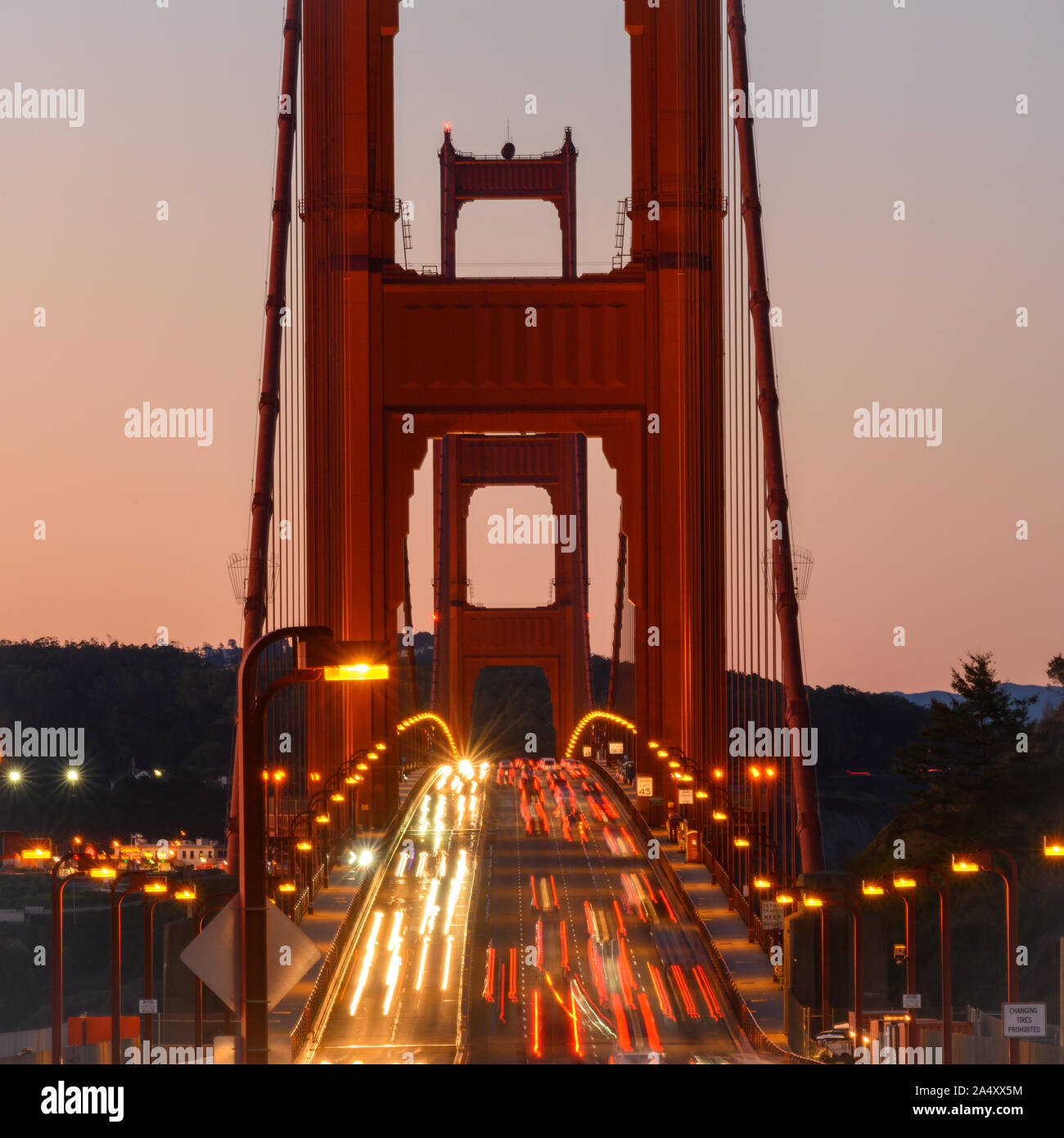 Looking Down From A Bridge At Night