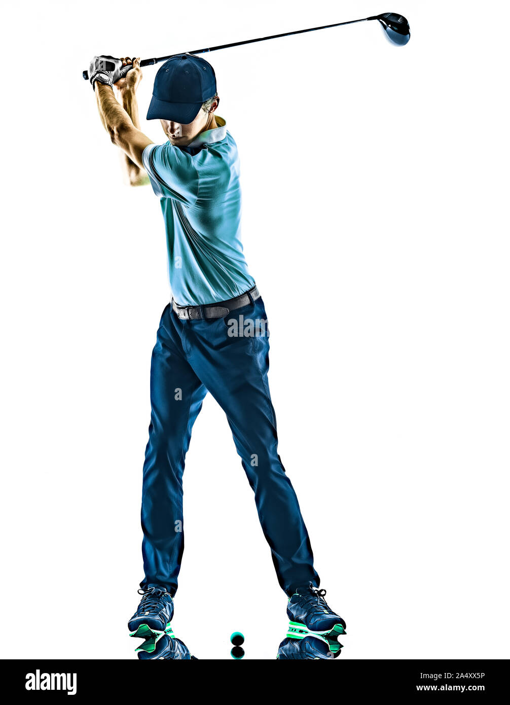 Golf swing golfing golfer silhouette hi-res stock photography and ...